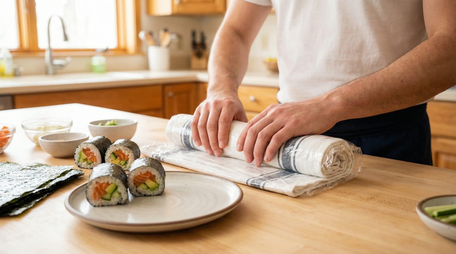 Roll Sushi Without a Bamboo Mat: 4 Easy Methods - Eat Thrive Glow