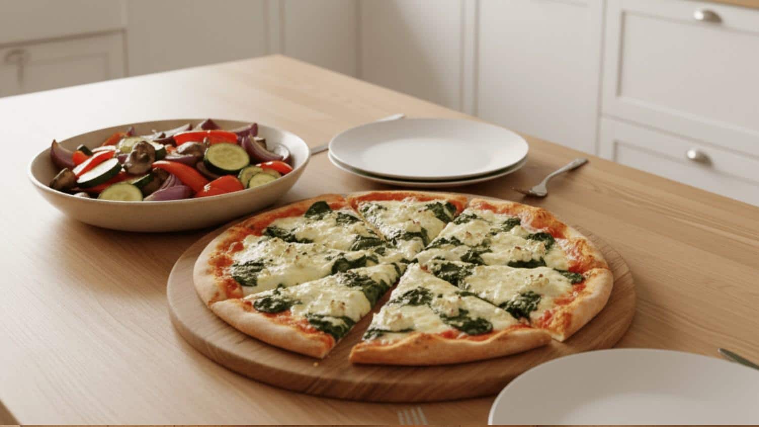 Quick and Simple Spinach and Feta Pizza Recipe - Eat Thrive Glow