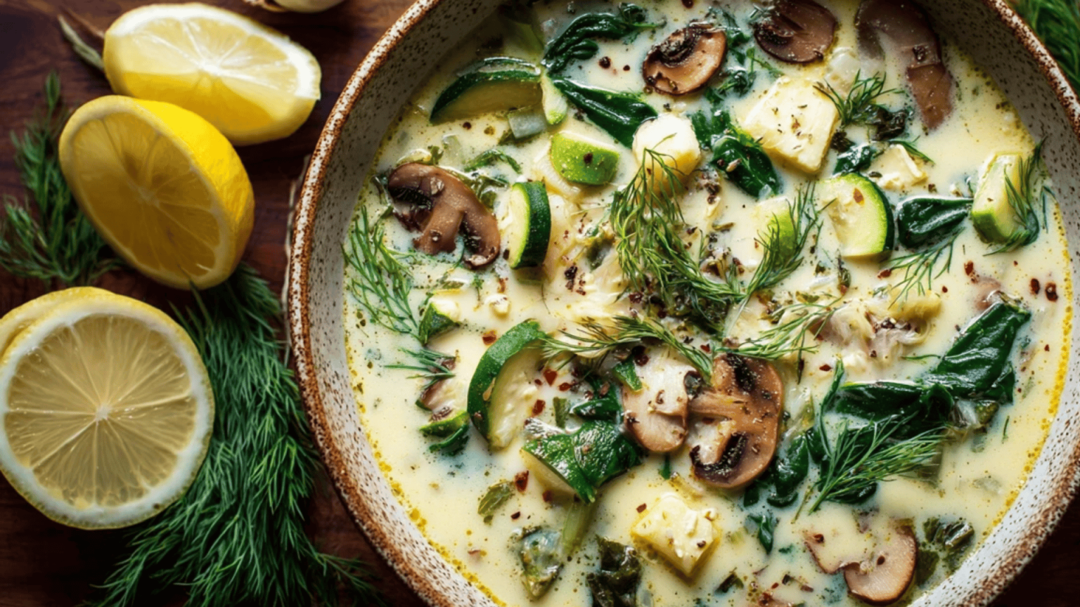 Easy Creamy Avgolemono: Greek Lemon Rice Soup - Eat Thrive Glow